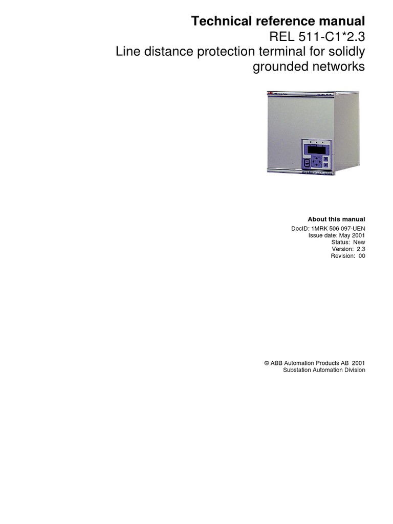 ABB REL 511 Technical Reference Manual | PDF | Parameter (Computer ...