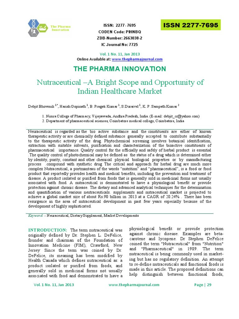 Pharma Journal | PDF | Nutraceutical | Dietary Supplements
