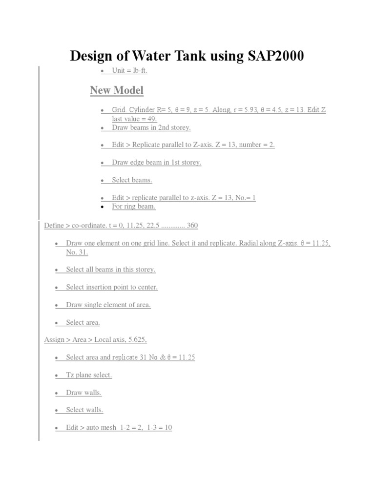 Design of Water Tank Using SAP2000: New Model | PDF | Science ...