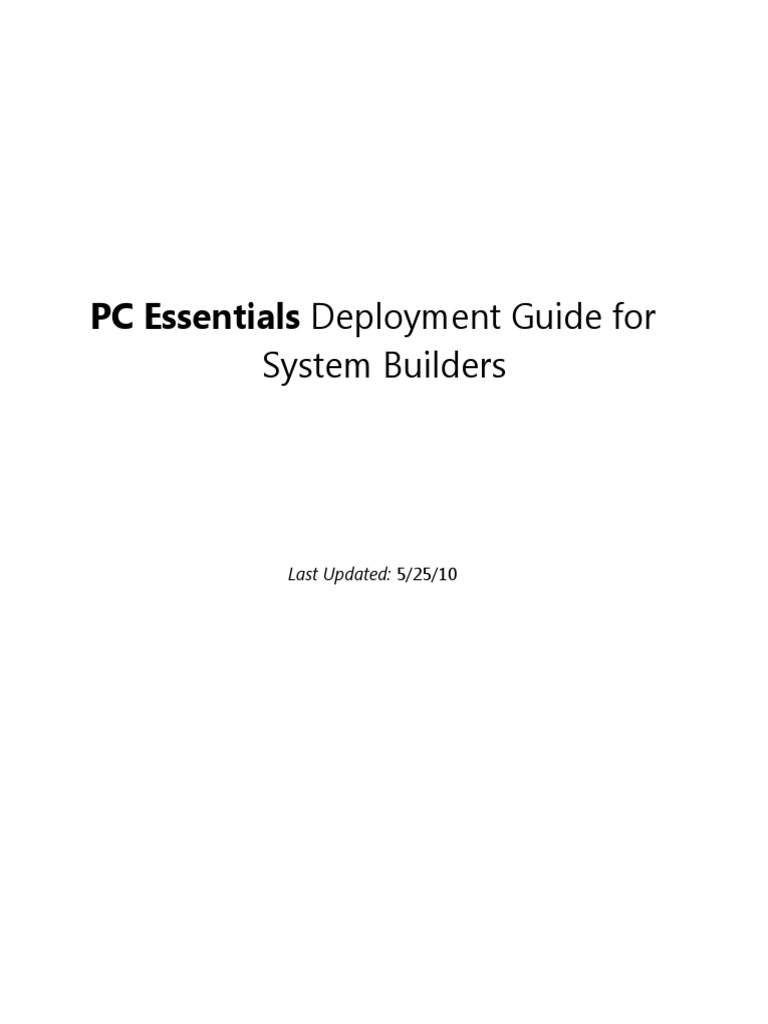 PC Essentials Deployment Guide | Download Free PDF | Installation (Computer Programs) | Computer ...