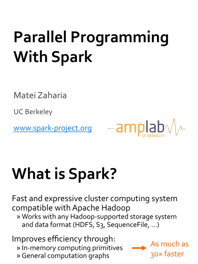 Parallel Programming With Spark: Matei Zaharia | PDF | Scala (Programming Language) | Apache Spark