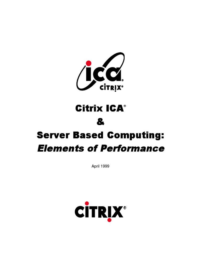 Server Based Computing Elements Of Performance Pdf Computer