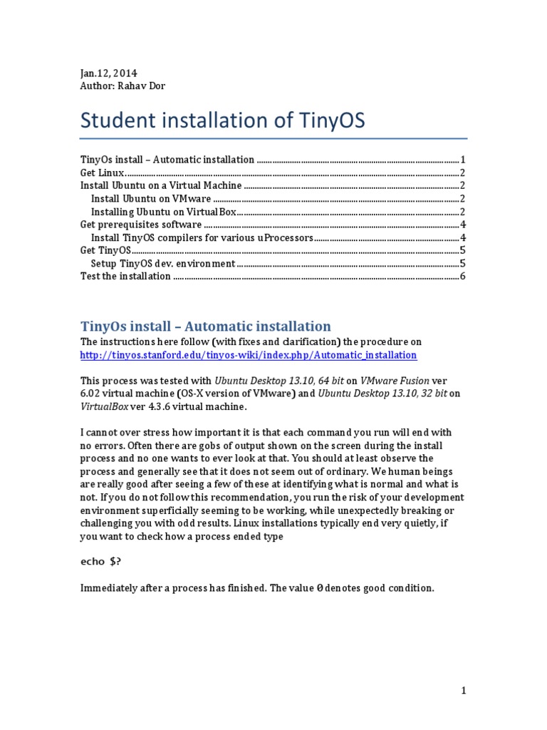 Tinyos Installation | Download Free PDF | Ubuntu (Operating System) | Installation (Computer ...