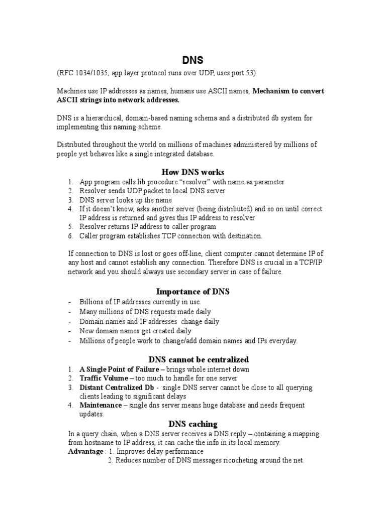 ASCII Strings Into Network Addresses.: How DNS Works | PDF | Domain ...