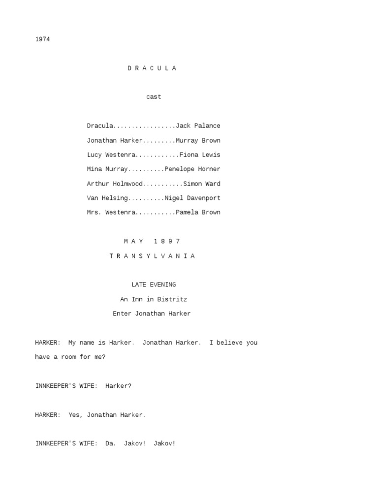 Dracula Script Text | PDF | Mina Harker | Abraham Van Helsing