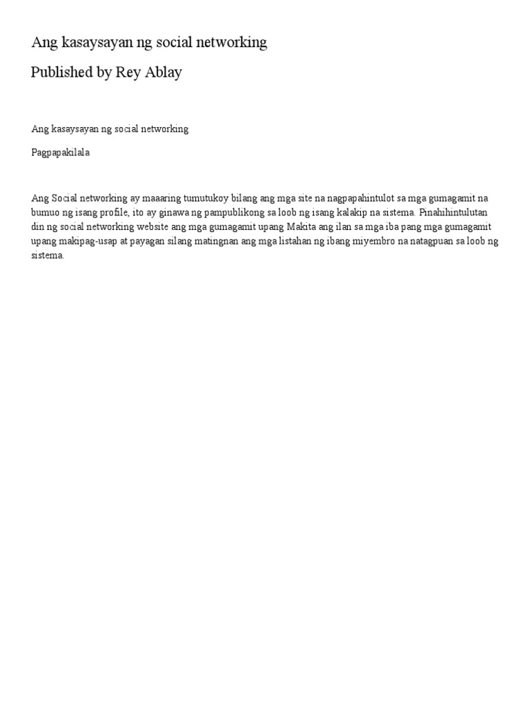 History of Social Network | PDF | Social Networking Service | Virtual ...