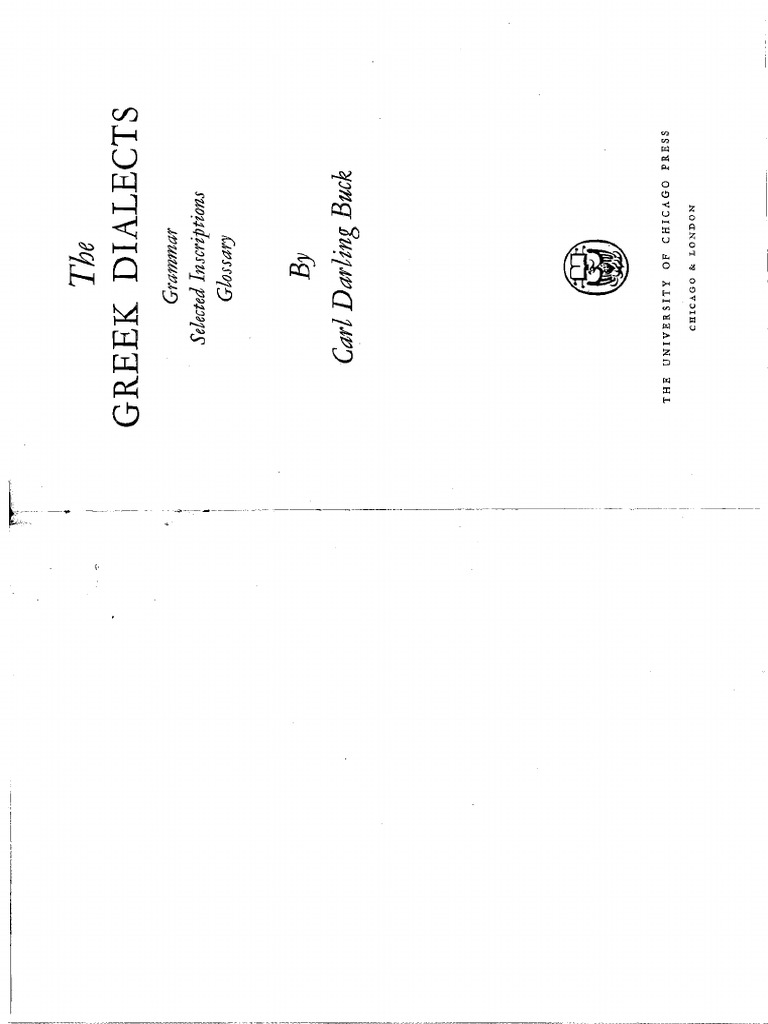 Buck - Greek Dialects | PDF