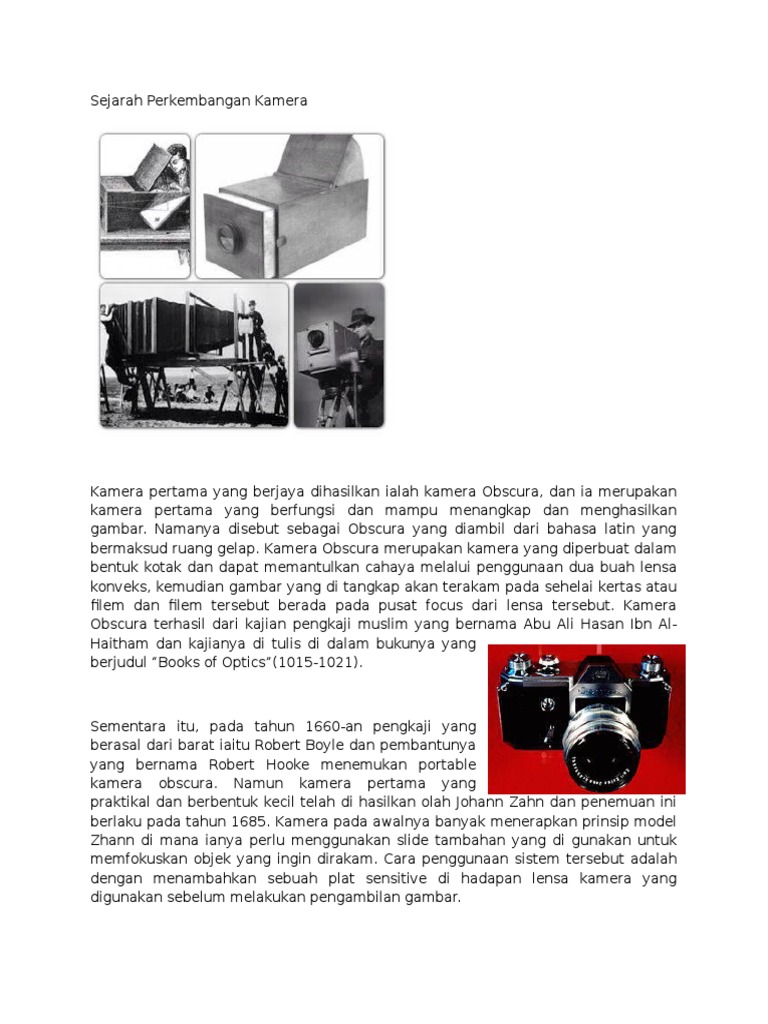 Isl 2 Sejarah Perkembangan Kamera | PDF | Ilmu Sosial | Dewasa Muda