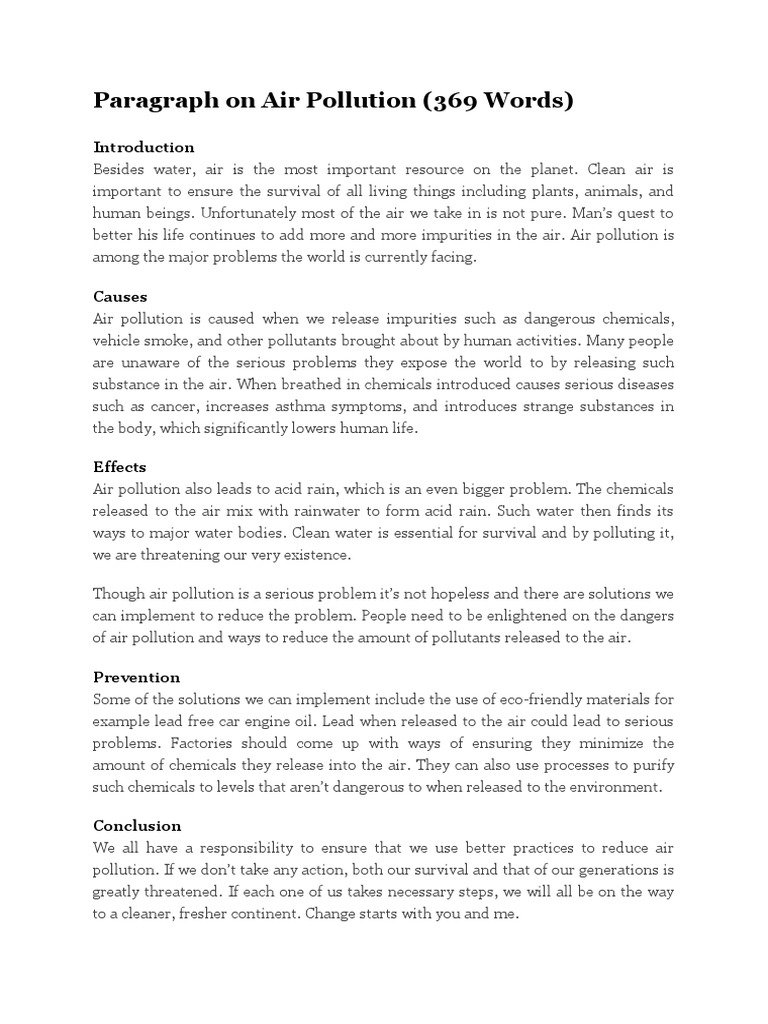 Understanding Air Pollution Causes and Solutions | PDF