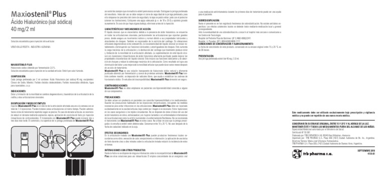 Prospect MaxiostenilPlus 0000 01 | PDF | Articulación | Inyección ...