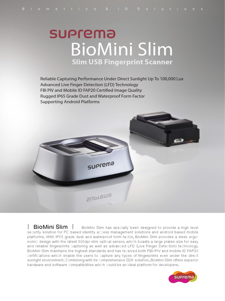 BioMini Slim | Fingerprint | Image Scanner