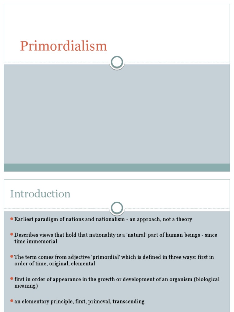 Primordialism | PDF | Kinship | Nationalism