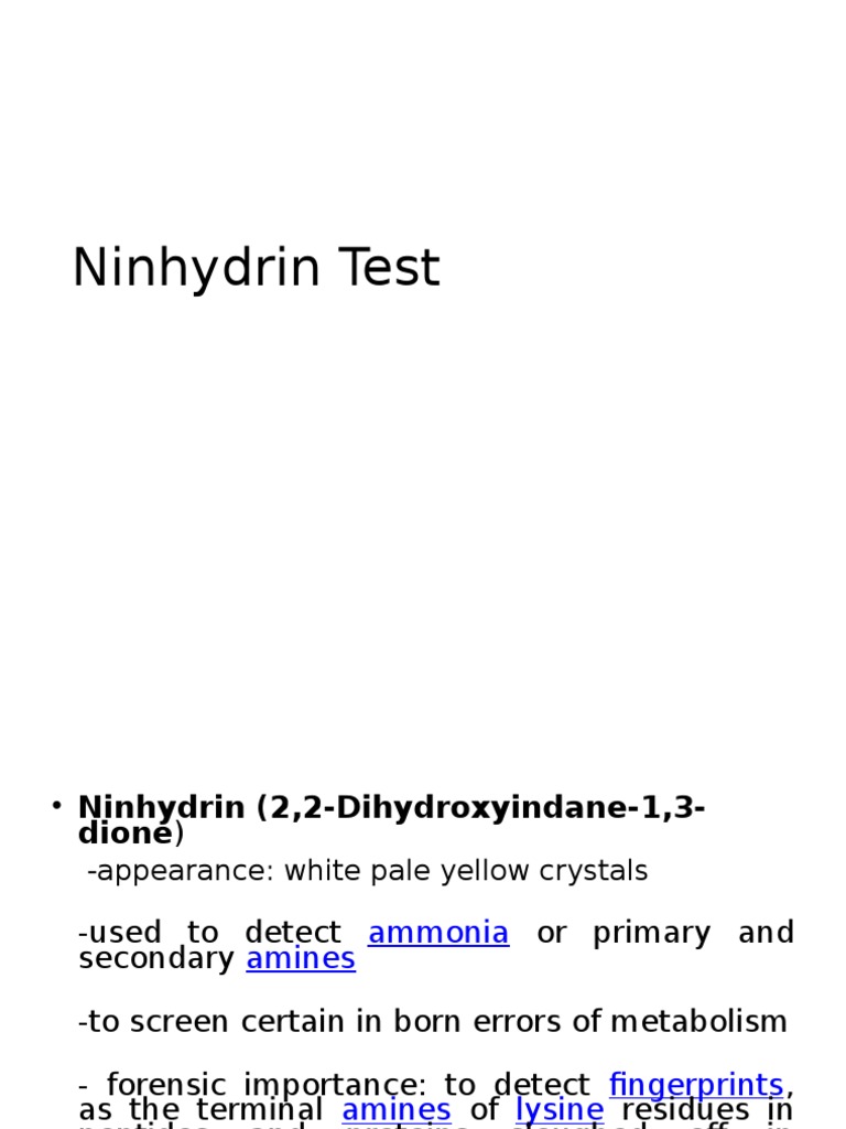 Ninhydrin test