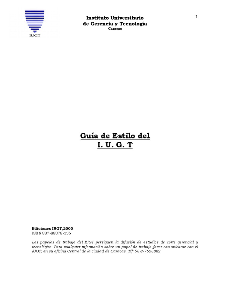 Guía de Estilo IUGT | PDF | Cultura organizacional | Liderazgo