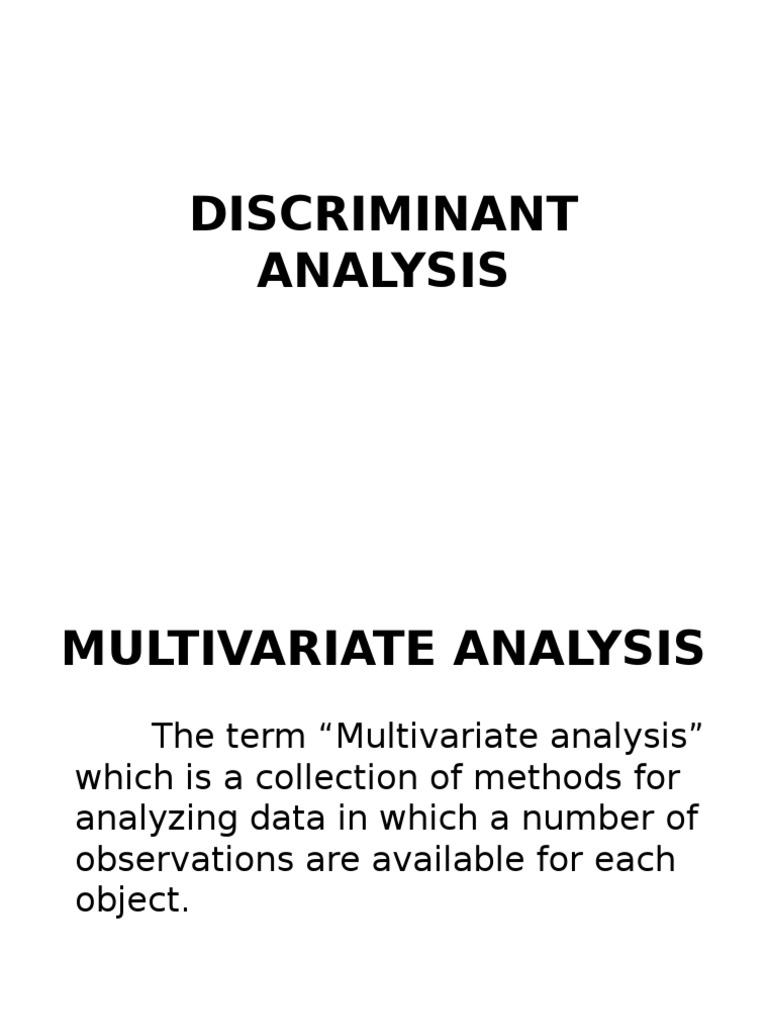 Discriminant Analysis | PDF | Dependent And Independent Variables ...