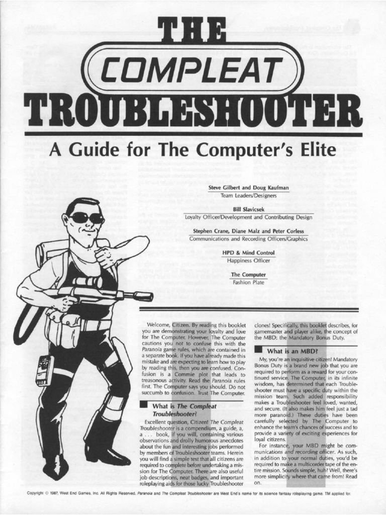 (WEG12001) - Paranoia - The Complete Troubleshooter | PDF