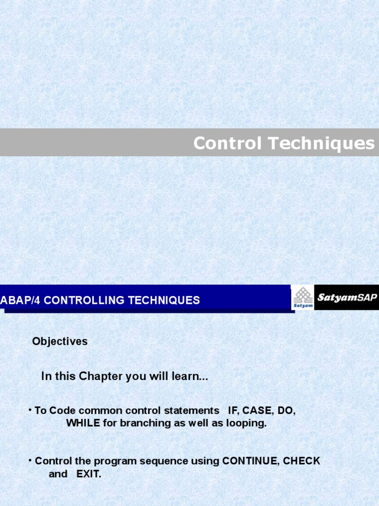 04 Control Techniques | PDF | Control Flow | String (Computer Science)
