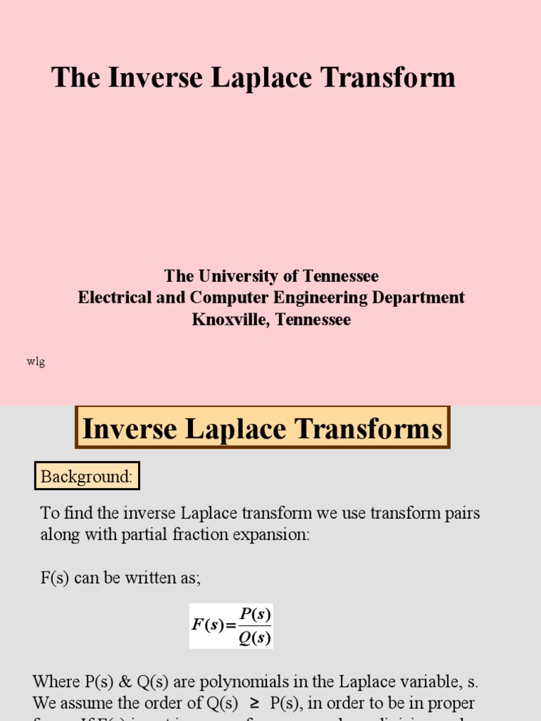 Inverse Laplace Transforms | PDF | Convolution | Laplace Transform