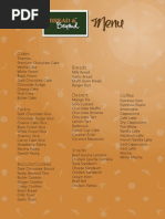 Coffee Break Menu 1 | PDF | Milkshake | Desserts