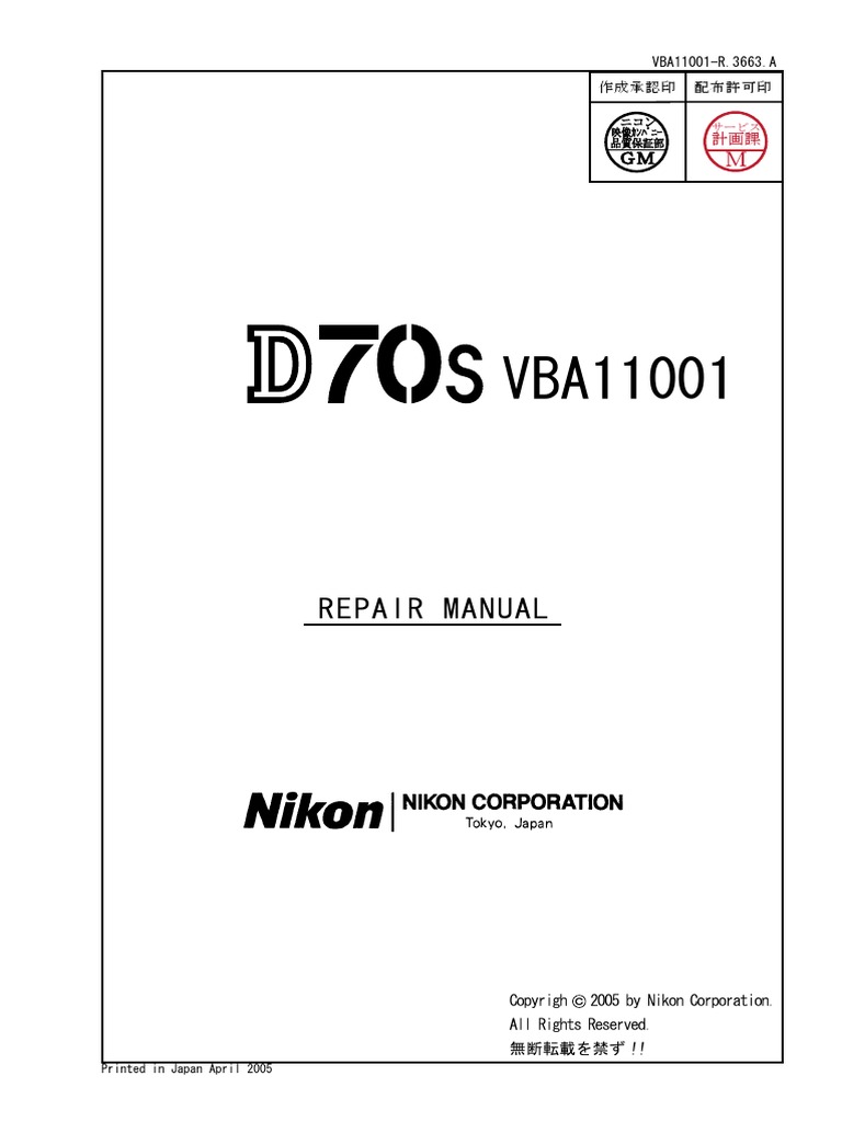 Nikon d70s Repair-Manual PDF | PDF | Autofocus | Camera Lens