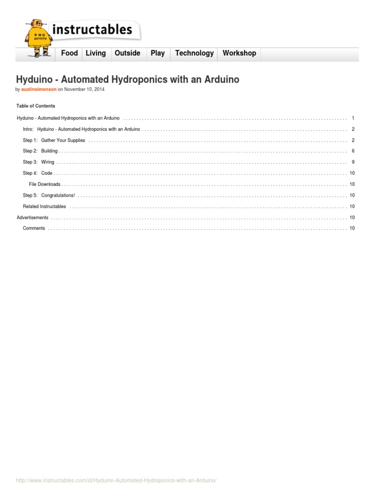 Hyduino Automated Hydroponics With An Arduino | PDF | Hydroponics | Arduino