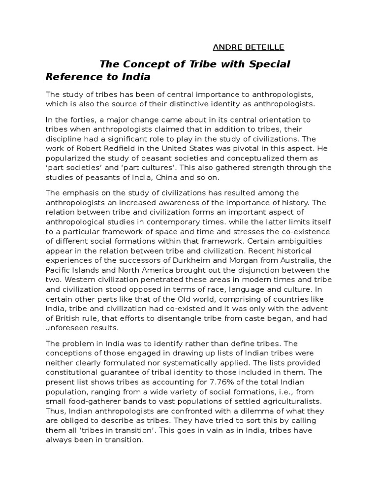 Andre Beteille | PDF | Tribe | Civilization