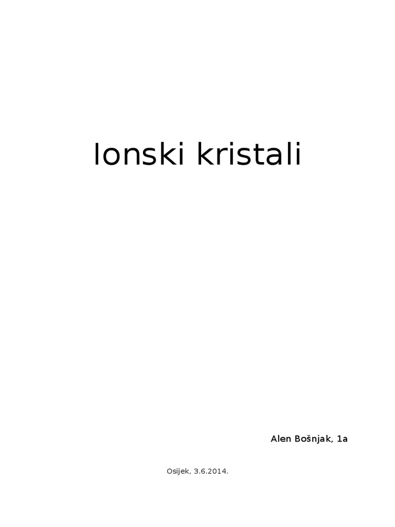 Ionski Kristali | PDF
