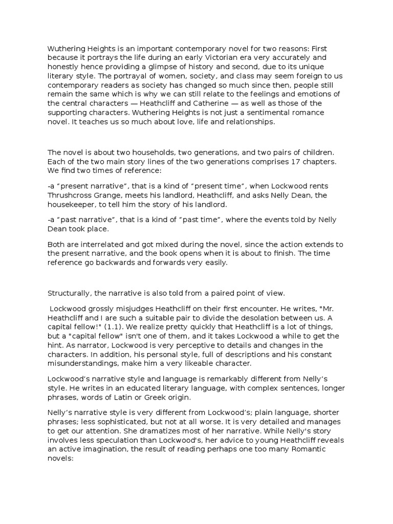 Creative Writing | PDF | Wuthering Heights | Heathcliff (Wuthering Heights)