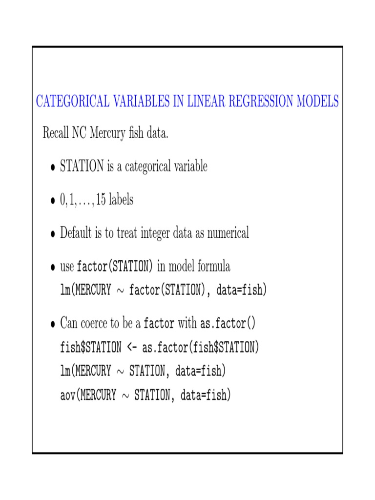 Categorical Variables in Linear Regression Models | PDF | Errors And ...