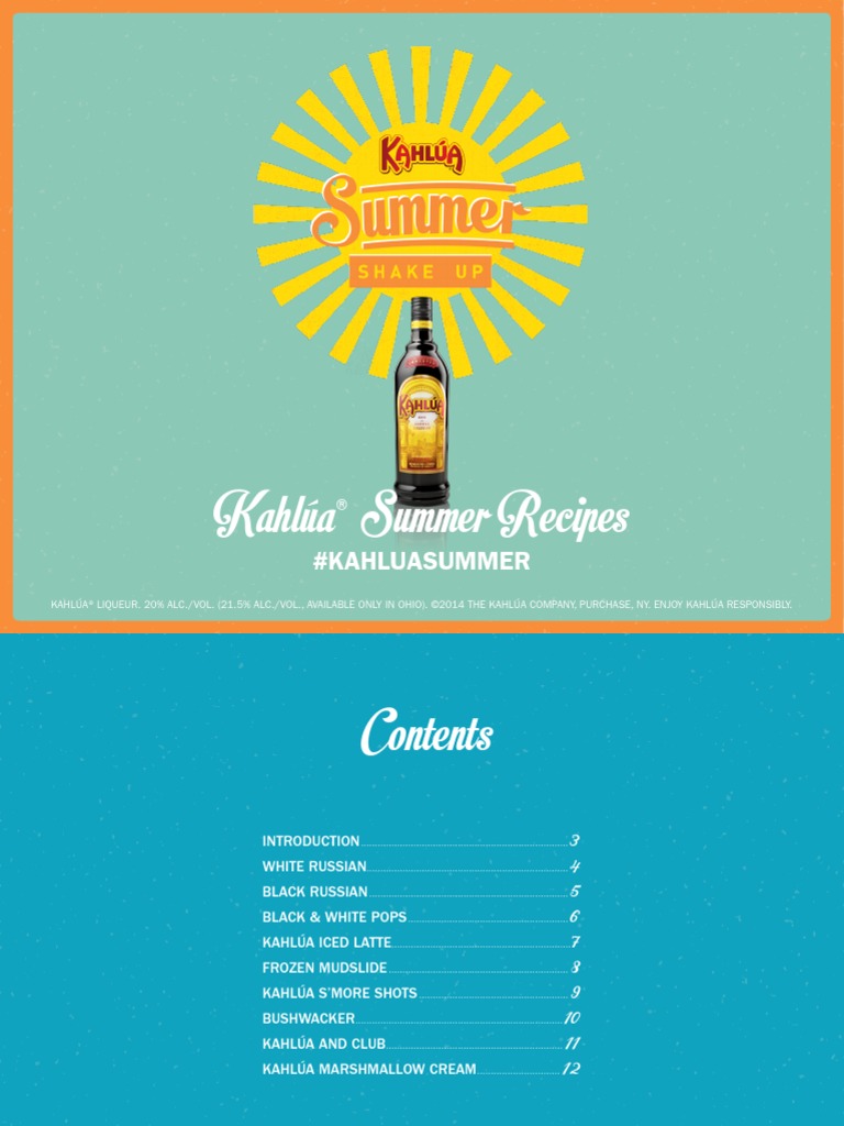 Kahlua Recipe Book | PDF | Drink | Desserts