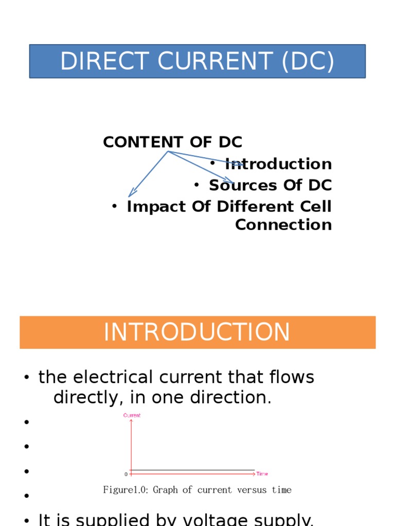 Direct Current (DC) : Content of DC Sources of DC Impact of Different ...