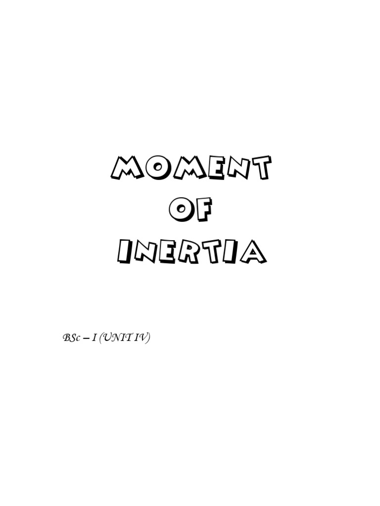 Moment of Inertia | Download Free PDF | Rotation Around A Fixed Axis ...