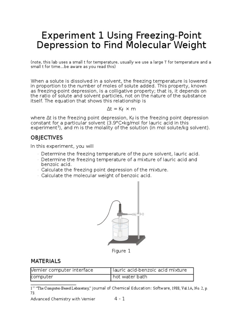 F15 - Freezing-Point Depression To Find Molecular Weight | PDF ...