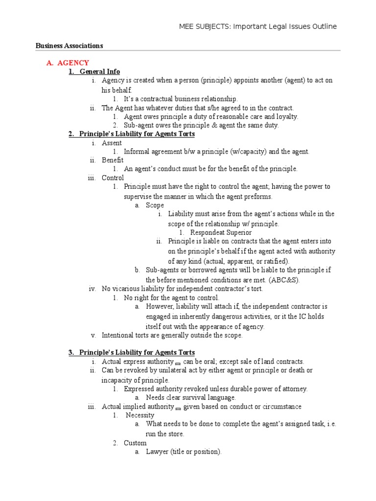 Business Associations | PDF | Law Of Agency | Partnership