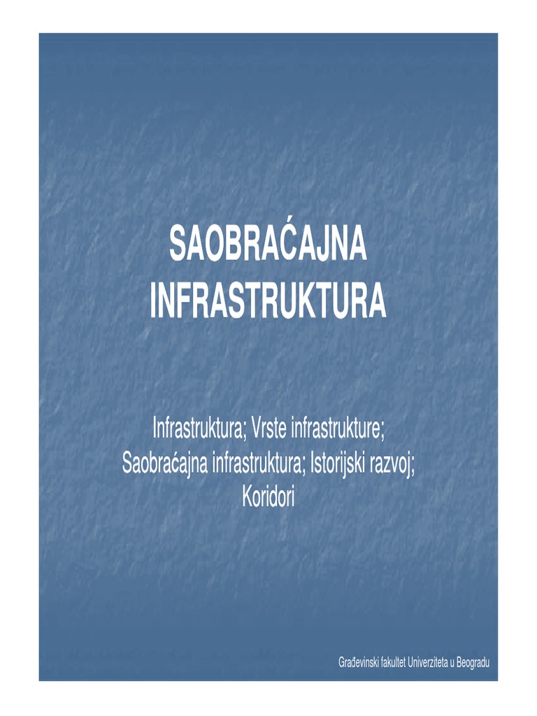 Saobracajna Infrastruktura | PDF