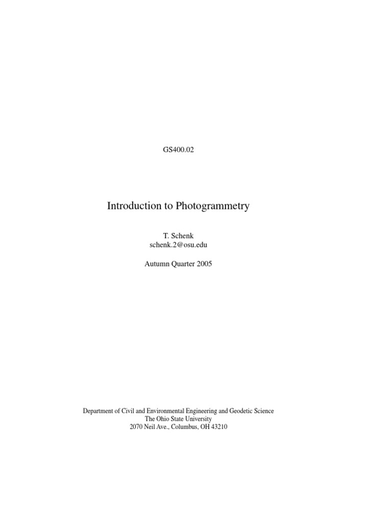 Introduction To Photogrammetry | PDF | Color | Camera Lens