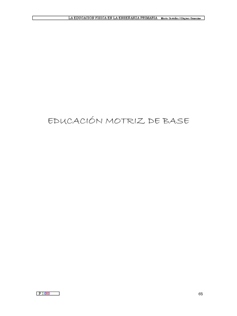 Educación Motriz de Base | Descargar gratis PDF | Educación Física ...