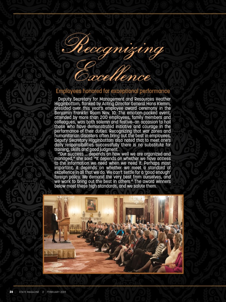 State Department Awards 2014 | PDF | The United States | United States ...