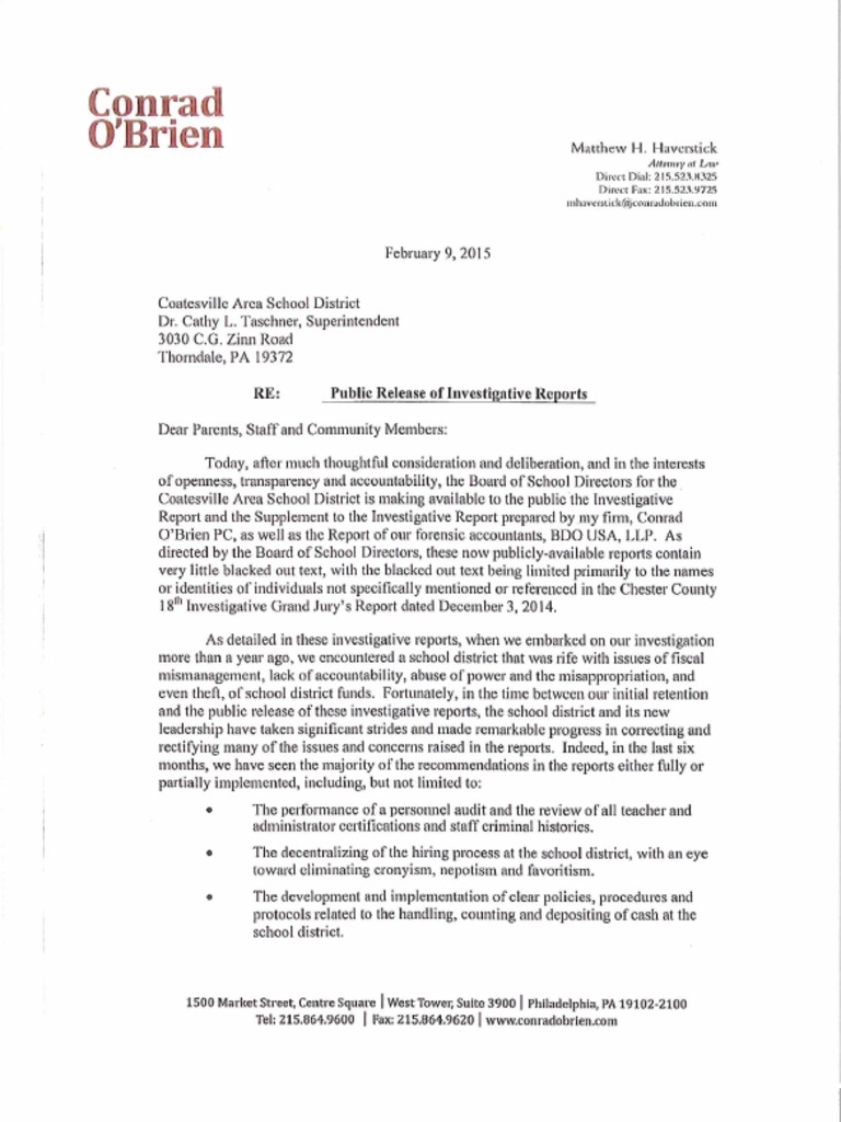 Conrad OBrien Investigative Report | PDF