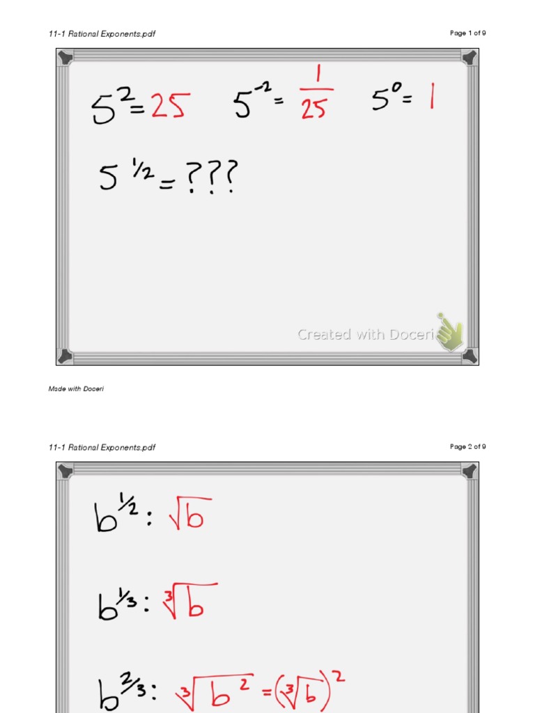 11-1 Rational Exponents | PDF
