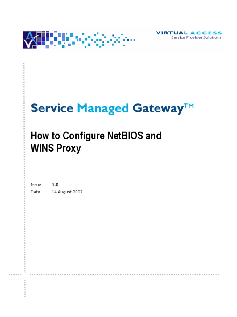 How To Configure Net Bios and Wins Proxy | PDF | Proxy Server | Gateway (Telecommunications)