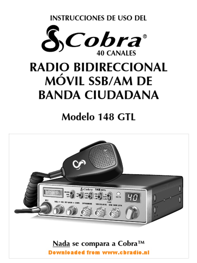 Manual Cobra 148GTL ESP | PDF | Altoparlante | Antena (Radio)