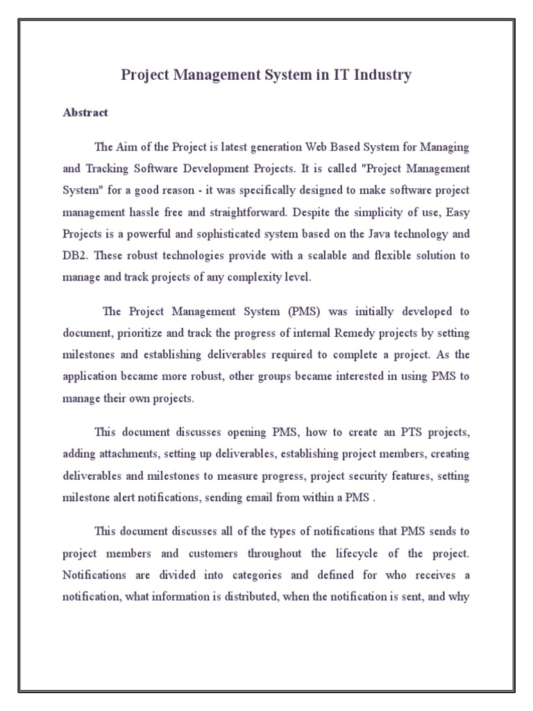 Project Management System | PDF | Project Management | Application Software
