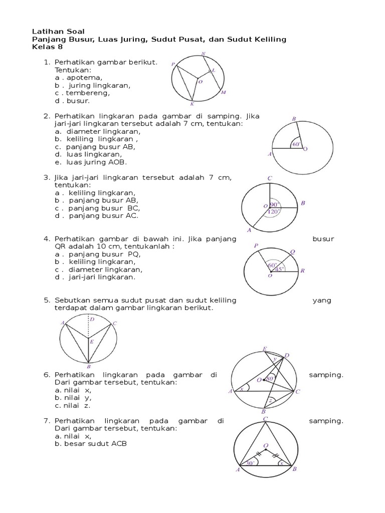 Latihan Soal Sudut Pusat | PDF