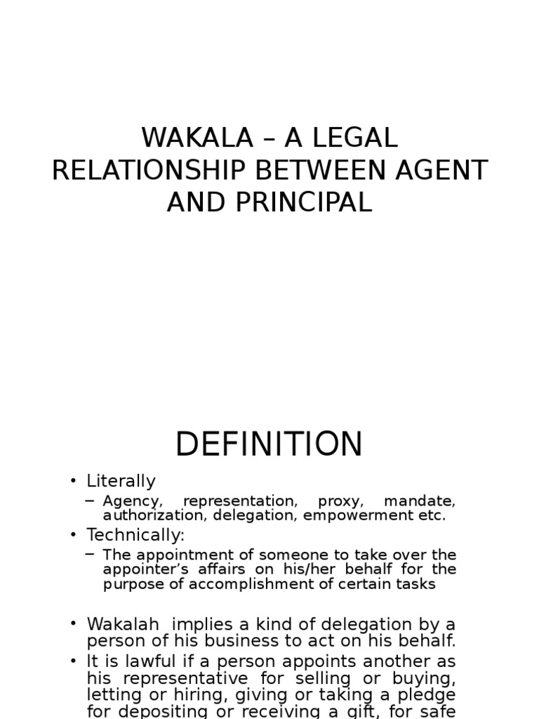 WAKALA | PDF | Law Of Agency | Hajj