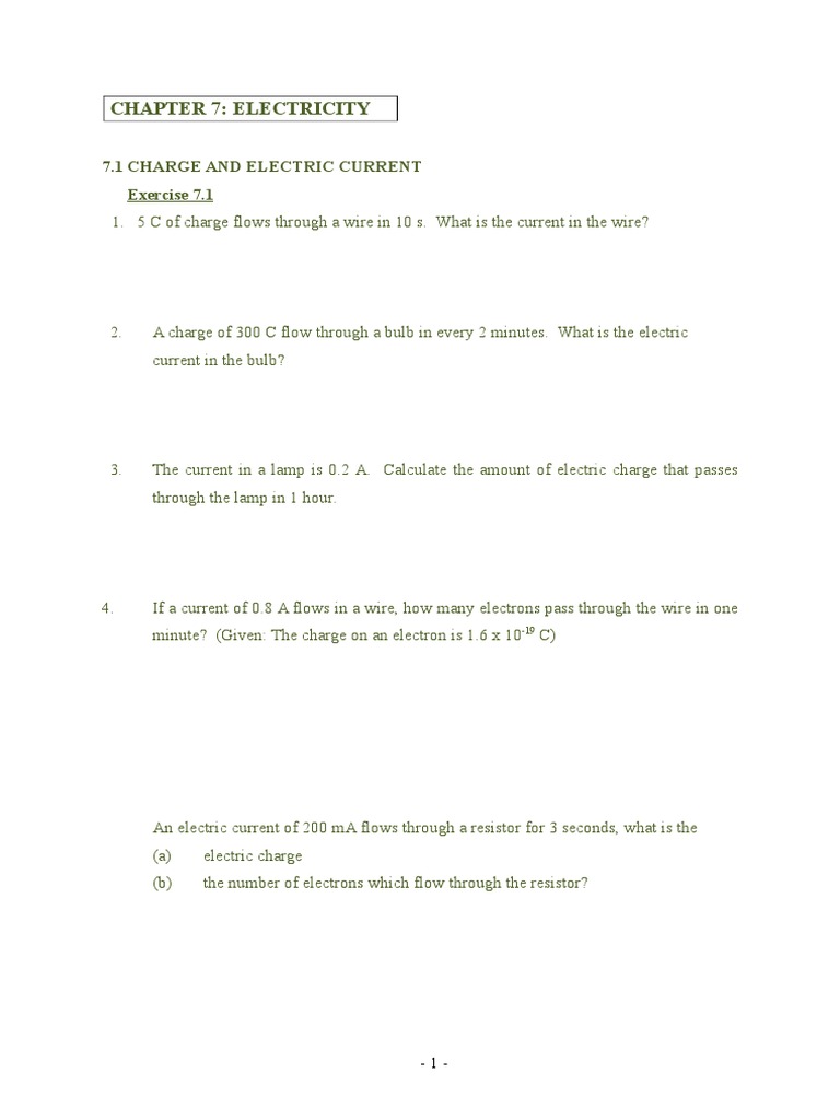 Electricity: Charge, Current, and Circuits | PDF | Voltage | Kilowatt Hour