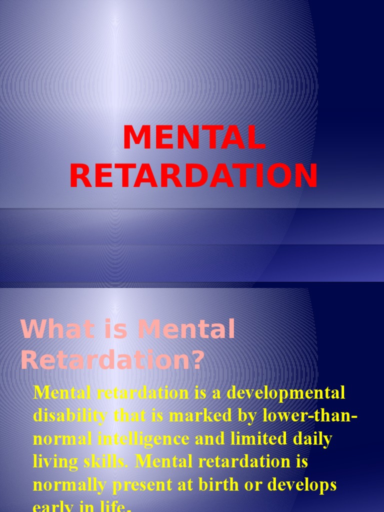 Mental Retardation | PDF | Intellectual Disability | Congenital Disorder