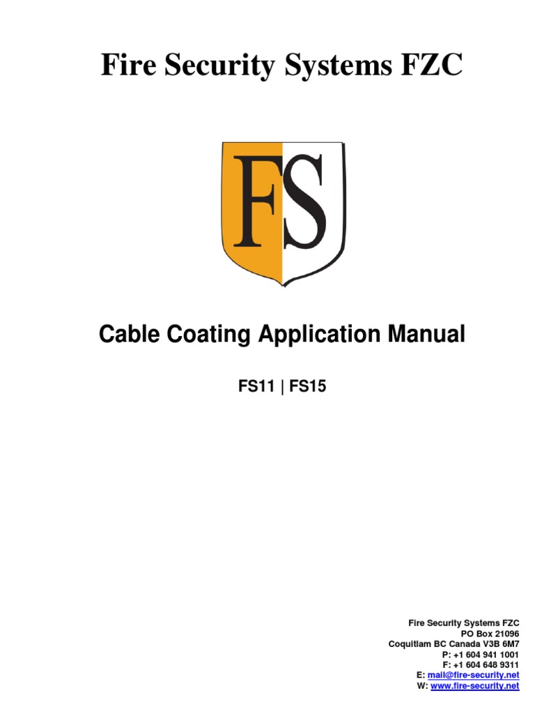 FS15 Manual for Cable Coating Application | PDF