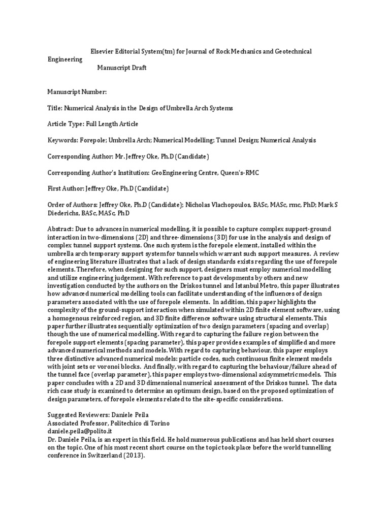 Numerical Analysis of Forepole in Tunnelling | PDF | Computer ...