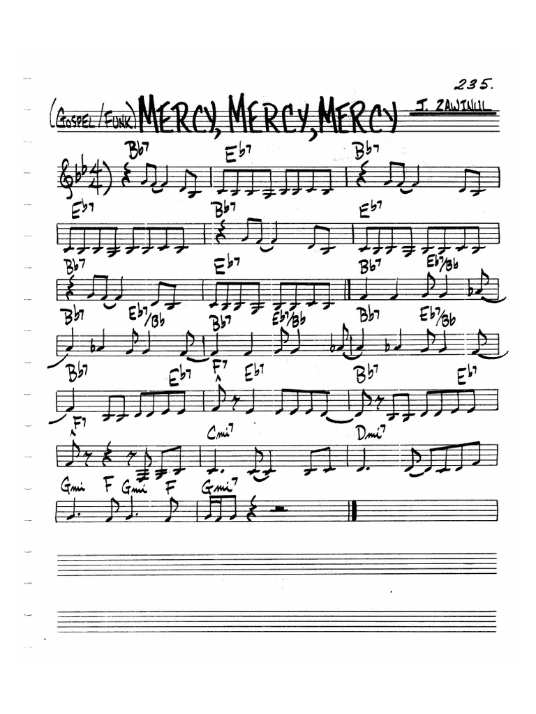 Mercy Mercy Mercy Joe Zawinul | PDF